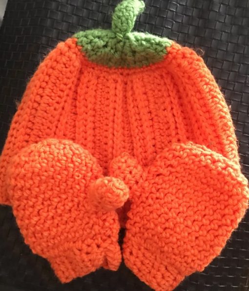 ADORABLE FALL ACCESSORIES: pumpkin hat with matching mittens - DIY From ...
