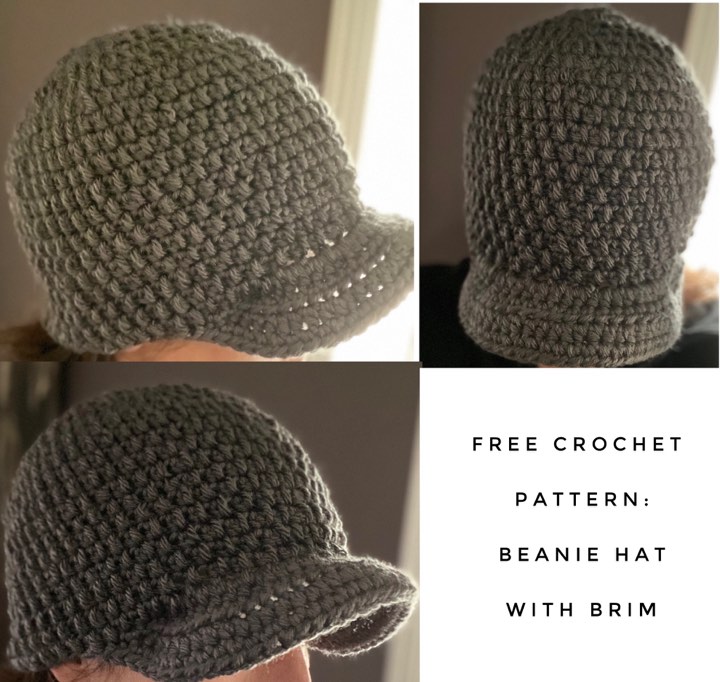 crochet hat with brim - DIY From Home Crochet