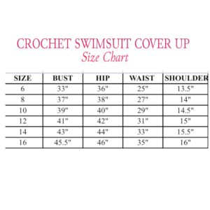 swimsuit cover up size chart - DIY From Home Crochet